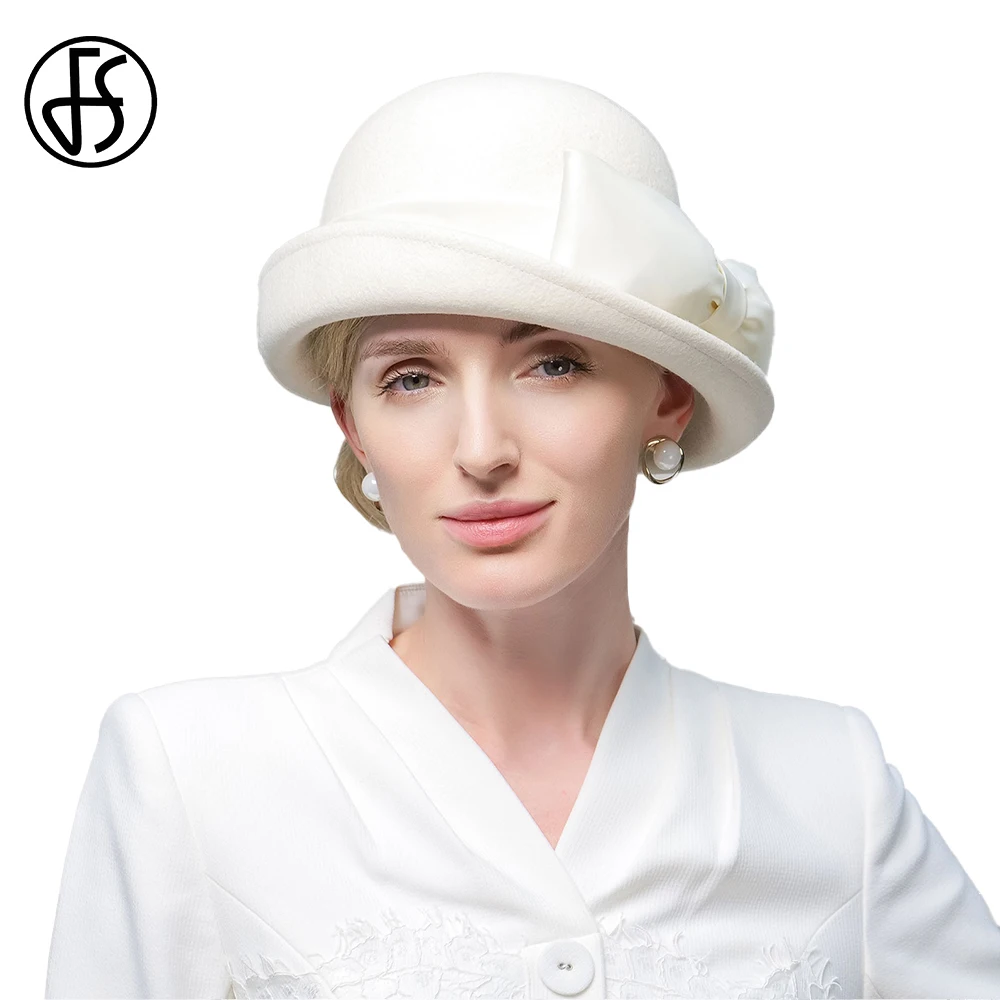 FS-Luxury-Woman-Top-Hat-Wedding-Ceremony-Autumn-Winter-White-Elegant ...