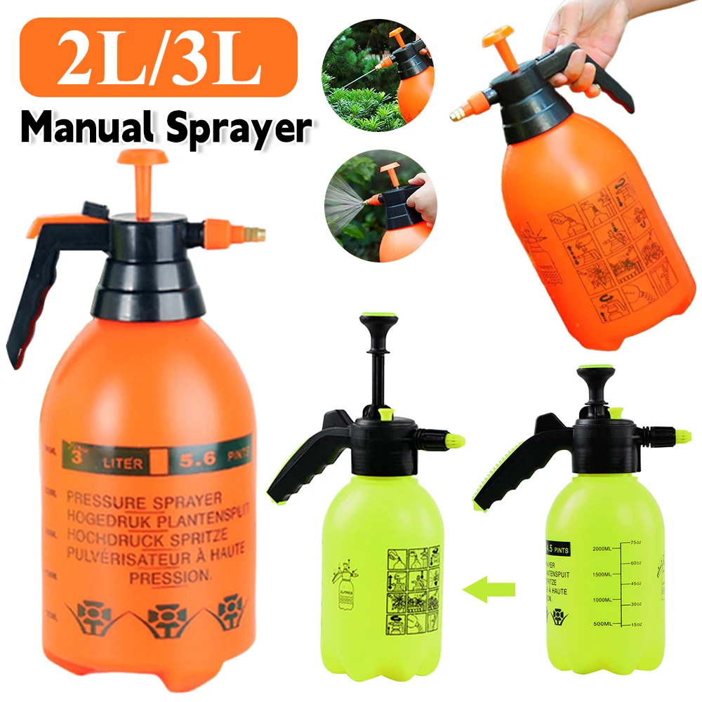 2/3L Hand Pressure Water Sprayer Car Wash Cleaning Disinfection ...