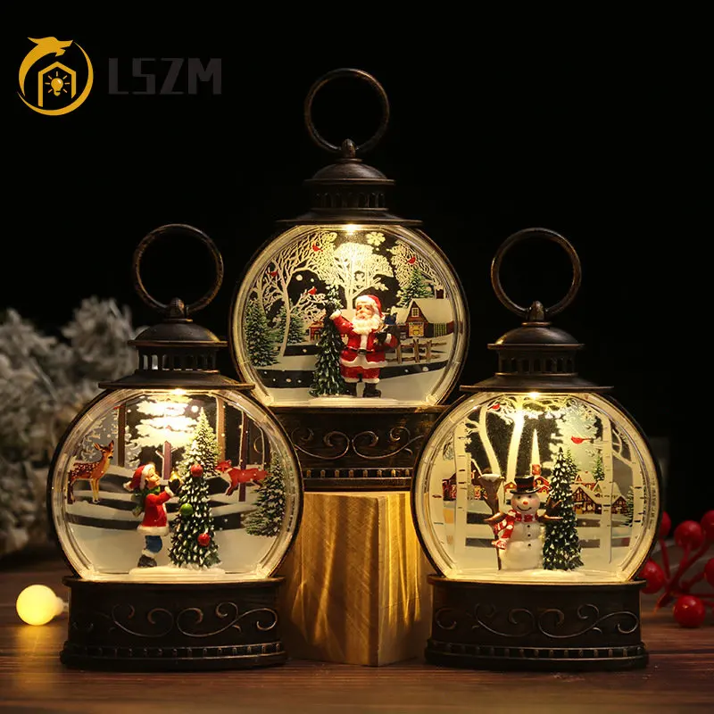 Christmas-Tree-Decorations-Lighted-Snow-Globe-Battery-Operated-LED ...