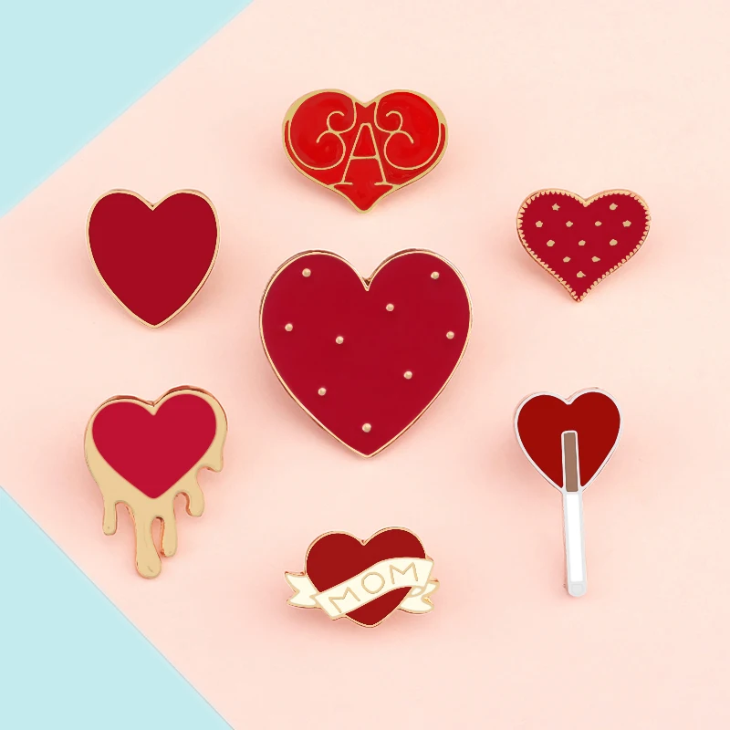 Women-Brooches-Fashion-Red-Heart-Lover-Enamel-Pin-Denim-Jackets-Bags ...