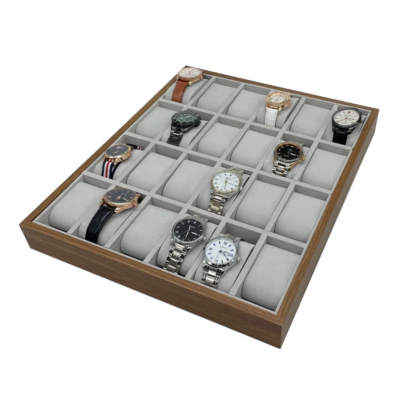 24-Slots-Walnut-Grain-Wood-Watch-Storage-Display-Box-Wristwatch ...