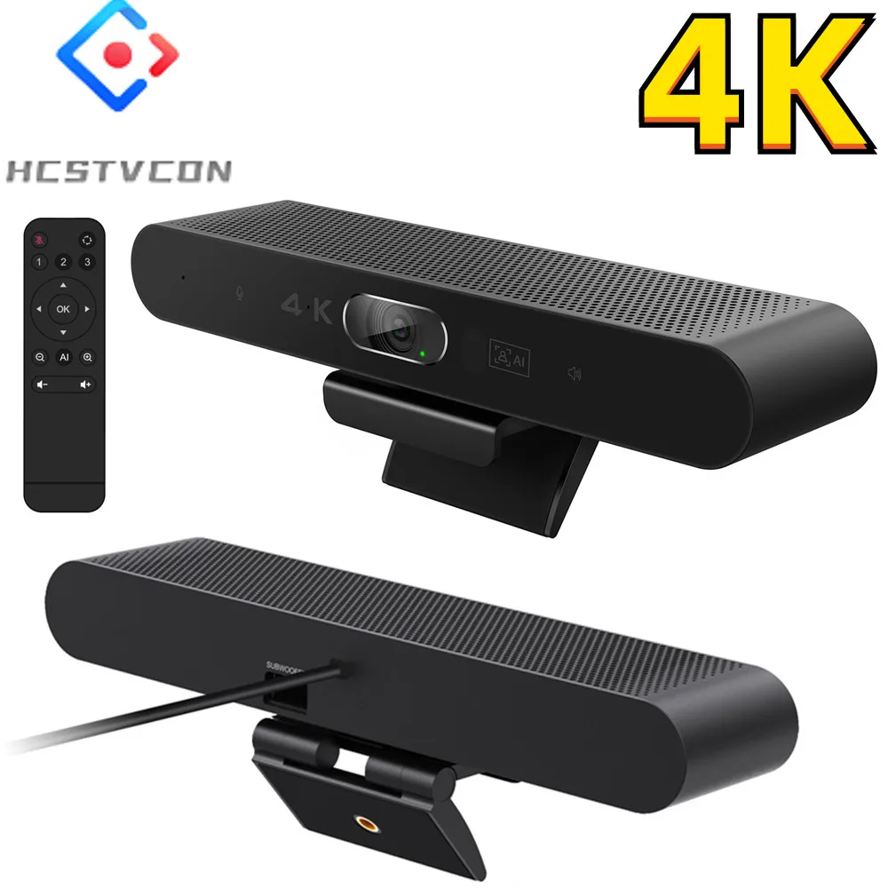 4K Webcam AI Tracking Focus with Mics Camera 4X Digital Zoom Auto Track ...