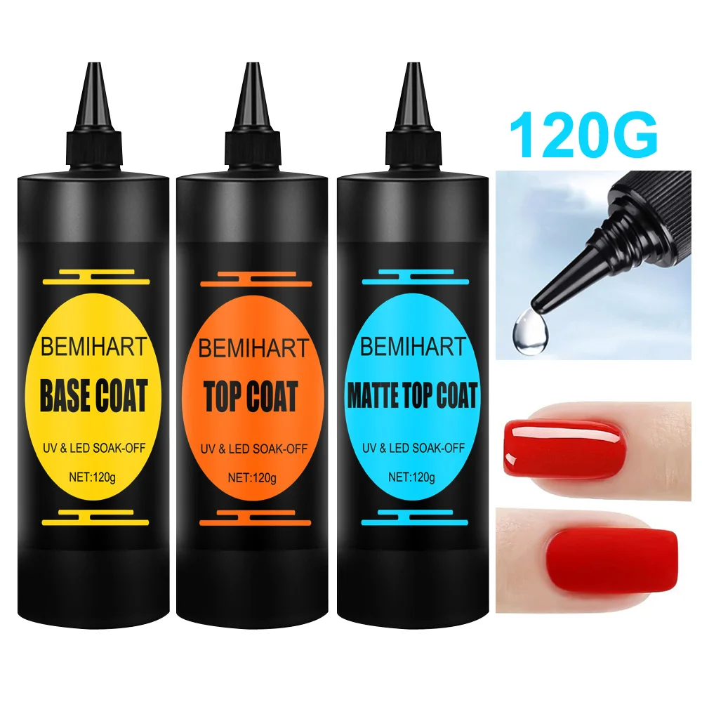 BEMIHART-120g-Matte-Top-Coat-Nail-Gel-Transparent-Base-Gel-Clear ...