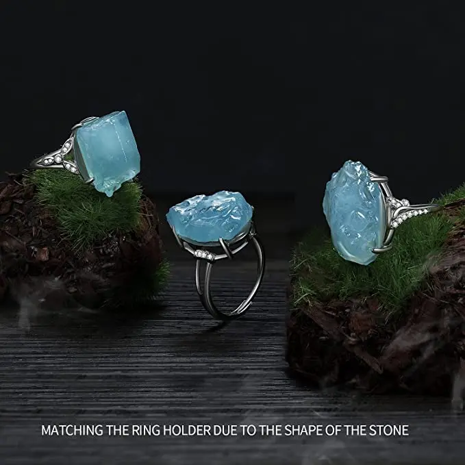 YEEVAA-Natural-Blue-Aquamarine-Crystal-Adjustable-Ring-White-Gold ...