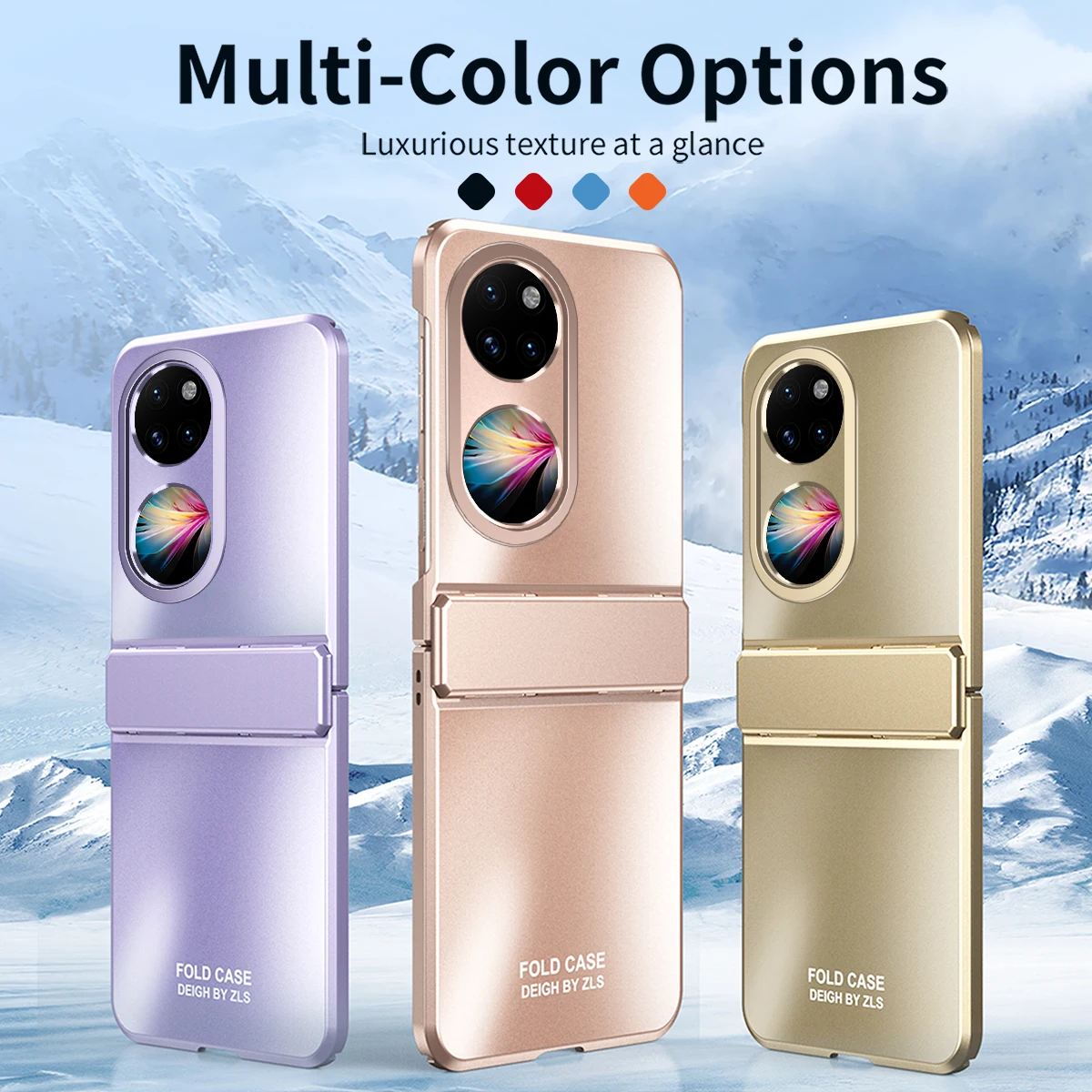 Frosted-Plating-Phone-Case-For-Huawei-P50-Pocket-Hinge-Plastic-Back ...