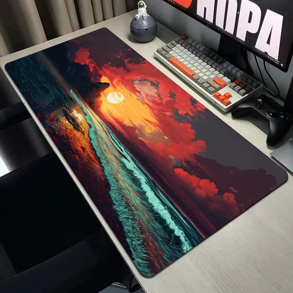 400x900mm-HD-Print-Rubber-Mouse-pad-landscape-mountain-sunset-cartoon ...