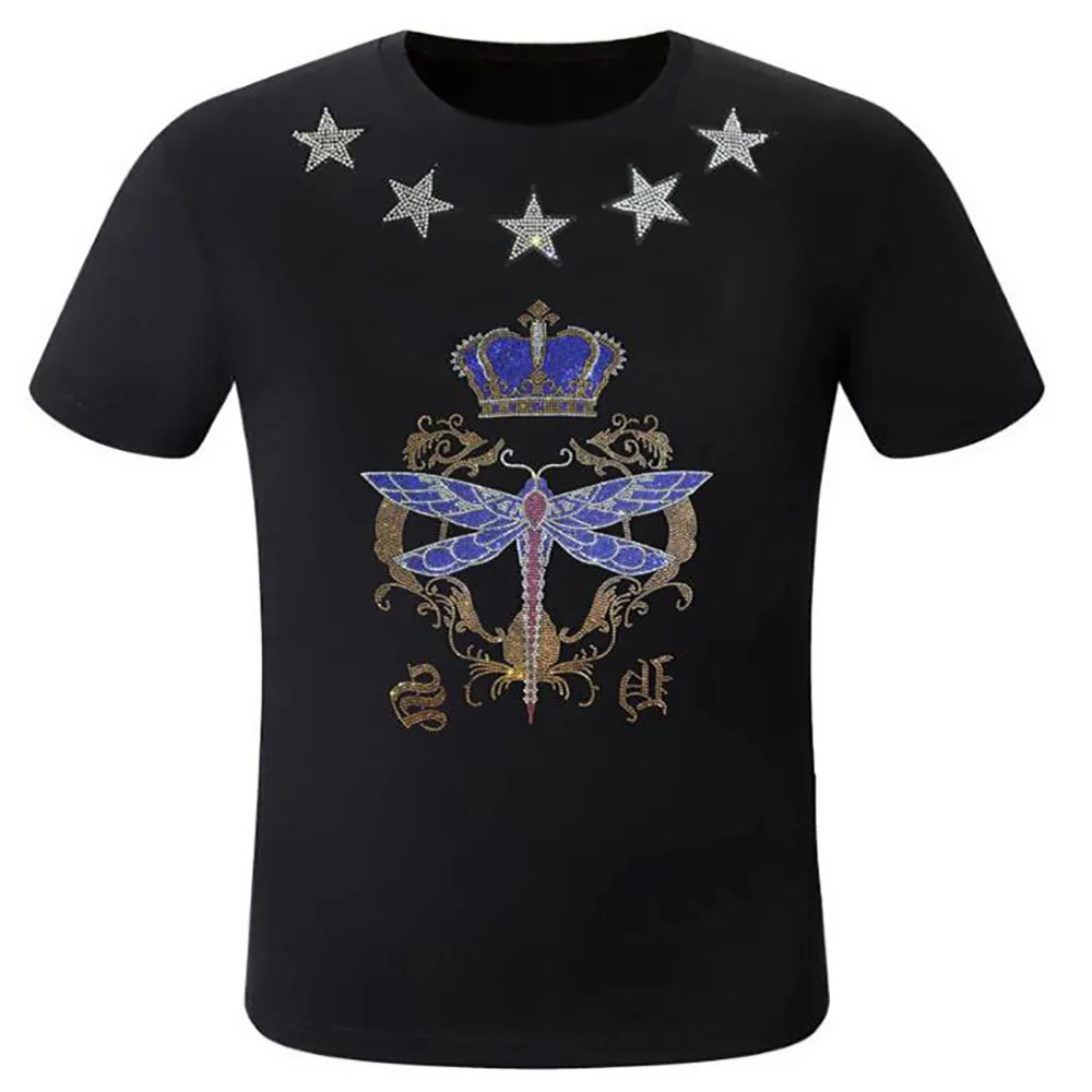2024-Multicolor-T-shirt-Rhinestones-Pullover-Men-Tees-Tops-drop ...