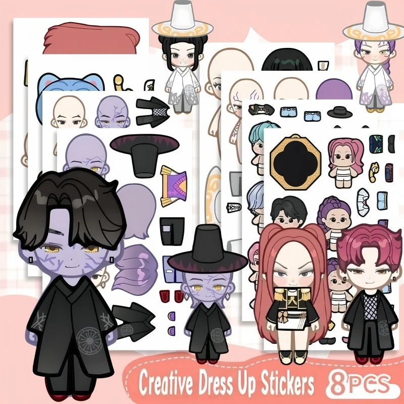 Creative DIY Dress Up Craft Kit Sticker for Kpop Demon Hunters Dress Up ...