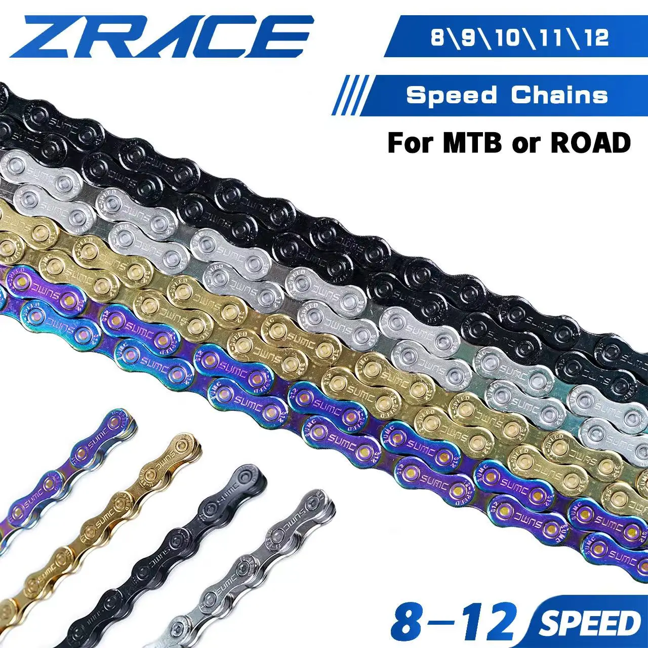 ZRACE-Bike-Chain-for-Mountain-Road-Bicycle-MTB-Neon-Like-Prata-Preto ...