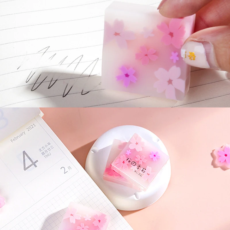NEW Cherry flower Lucky Clover Rubber Eraser Japanese Sakura Blossom ...