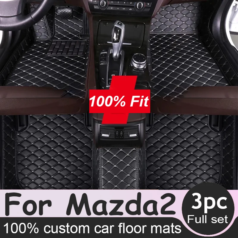 Car-Floor-Mats-For-Mazda2-Mazda-2-Demio-DJ-DL-2015-2022-Leather-Mat ...