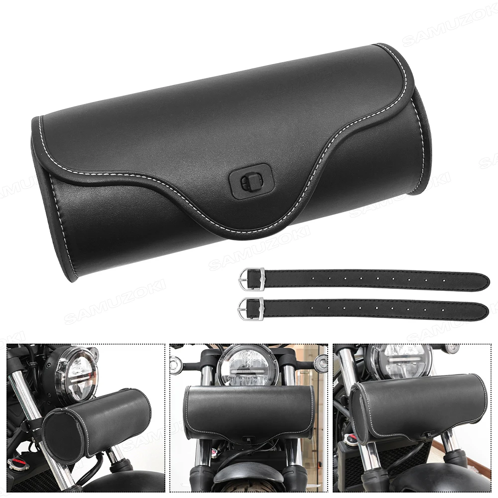 Motorcycle-Bag-Saddlebags-PU-Leather-Front-Fork-Tail-Tool-Bag-Luggage ...