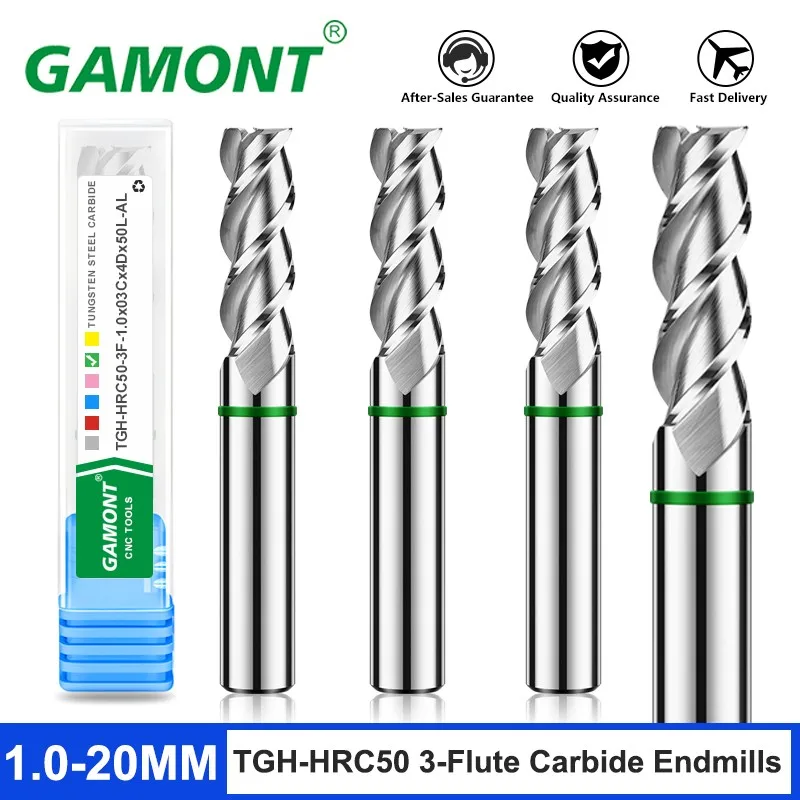 GAMONT-TGH-HRC50-3-Flute-Color-Circle-Flat-End-Mill-Tungsten-Steel ...