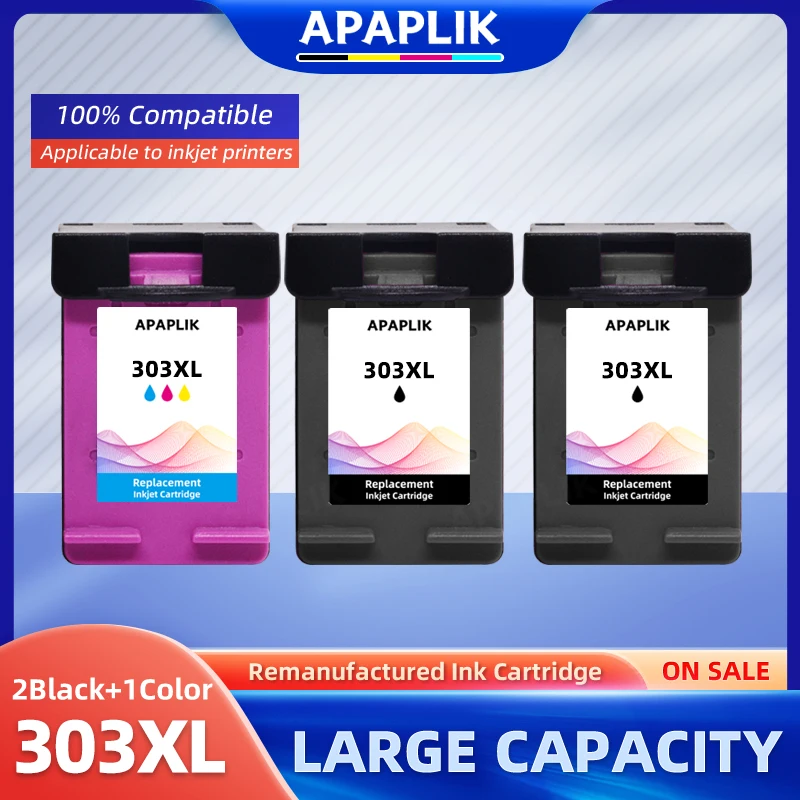 APAPLIK Remanufactured Ink Cartridge 303XL Work For HP 303 XL For Envy ...