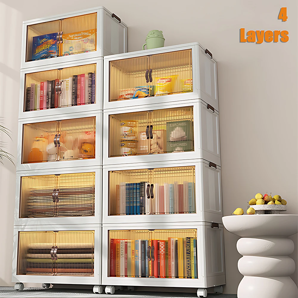 Installation-free-Multi-layer-Folding-Double-door-Storage-Cabinet ...