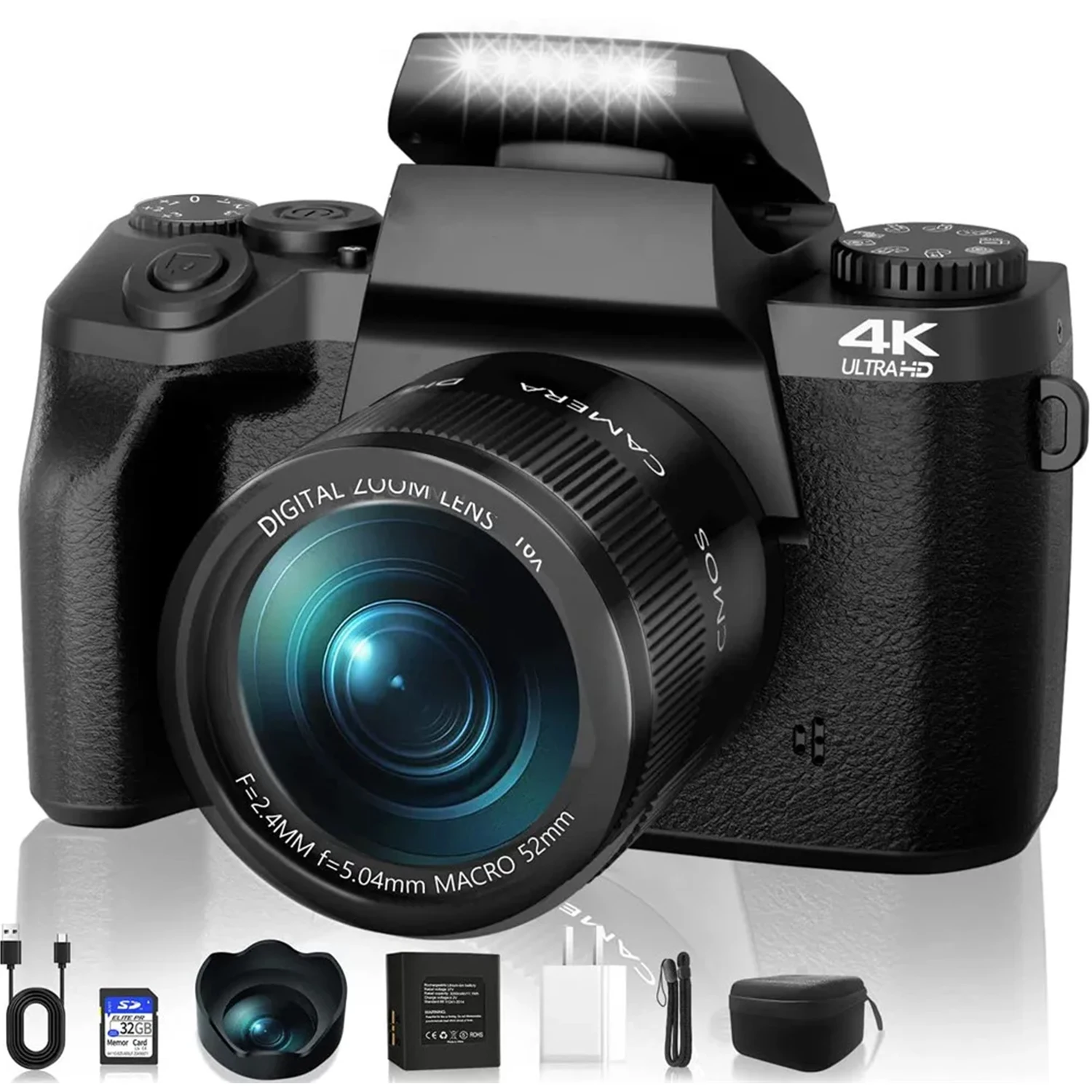 Auto-Focus-64MP-Digital-Camera-SLR-DSLR-For-Photography-4K-60FPS-Vlog ...