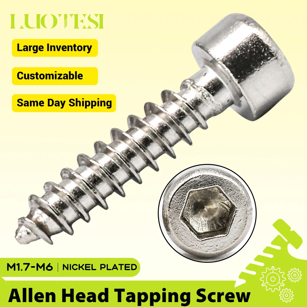 Allen Hex Cap Head Tapping Wood Screw for Speaker Nickel Plated M1.7 M2 ...