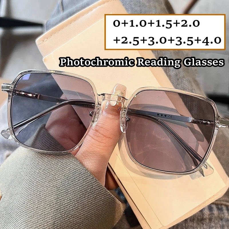 New-Women-Photochromic-Reading-Glasses-Men-Female-Retro-Far-sighted ...