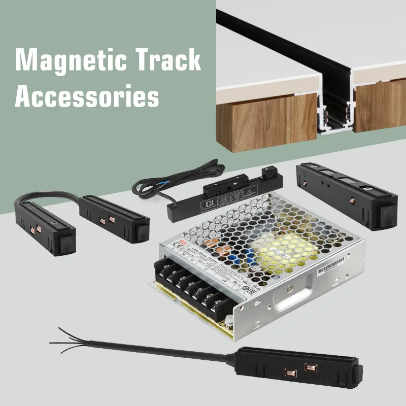 Magnetic Track Light Accessories Rail Connector Power Transformer Rails ...