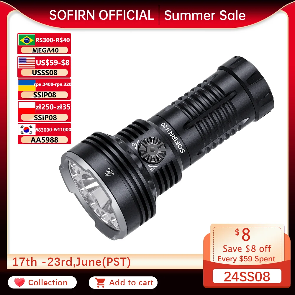 Sofirn-IF30-LUMINUS-SFT40-LED-Flashlight-Powerful-12000lm-32650-Battery ...