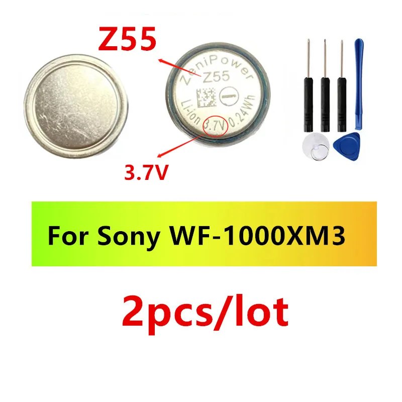 2pcs/lot ZeniPower Z55 1254 replacement CP1254 Battery 3.7V For Sony WI ...