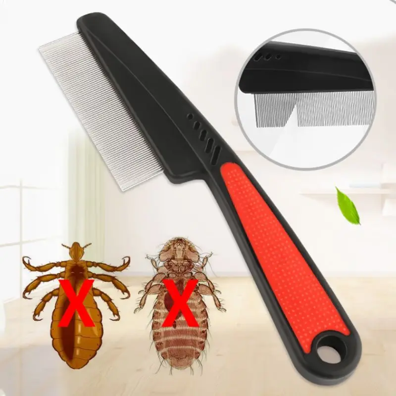 Pet-Supplies-Teeth-Shedding-Hair-Flea-Lice-Removal-Brush-StainlessSteel ...