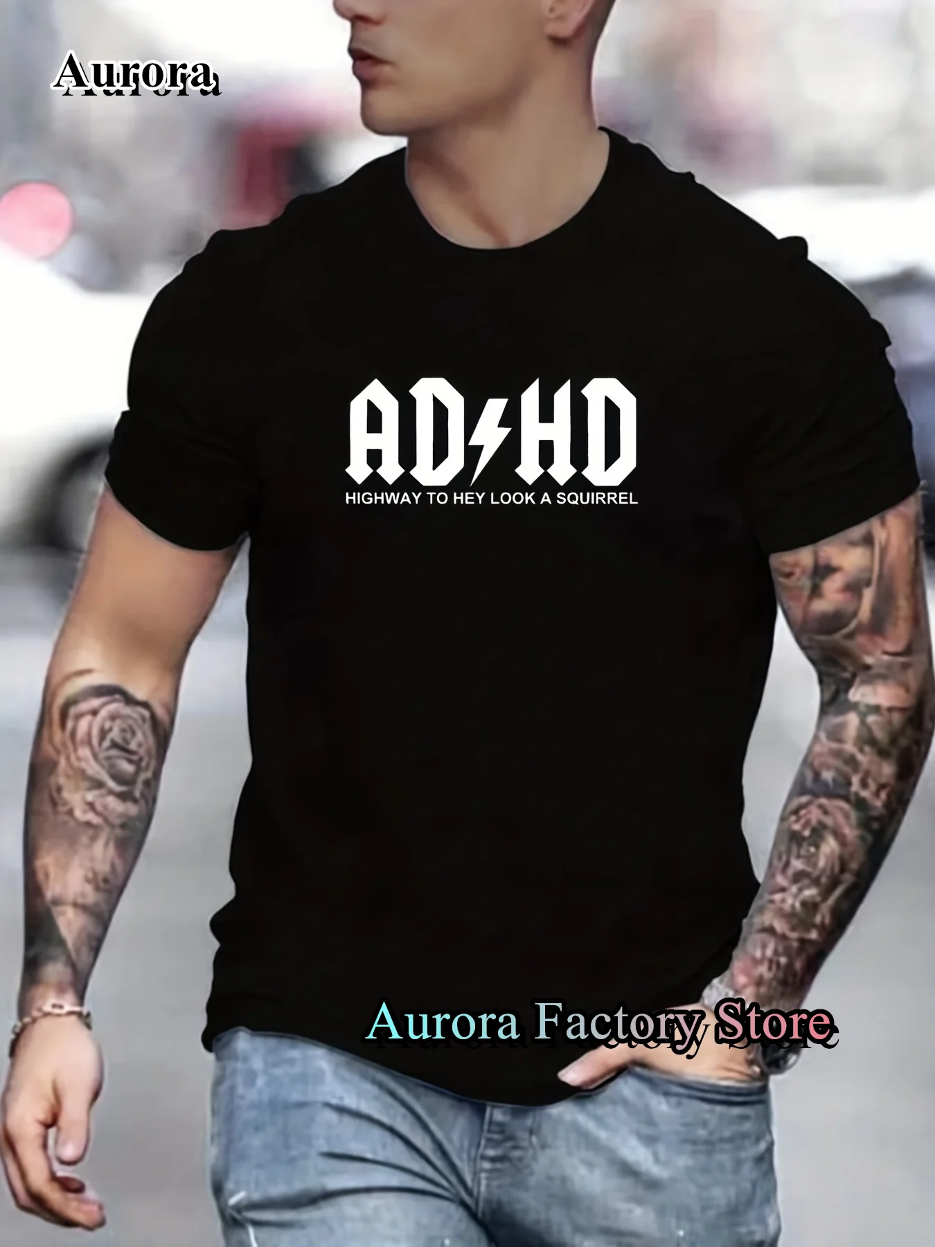 Summer-Men-Women-Cotton-T-Shirt-Fashion-Letter-ADHD-Printing-Tops-Tees ...
