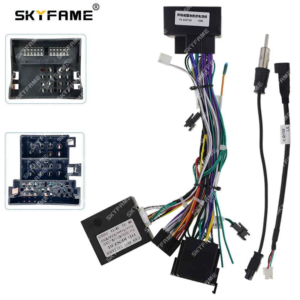 SKYFAME 16pin Car Wiring Harness Adapter Canbus Box Decoder For Benz SLK Class R171 Adnroid ...
