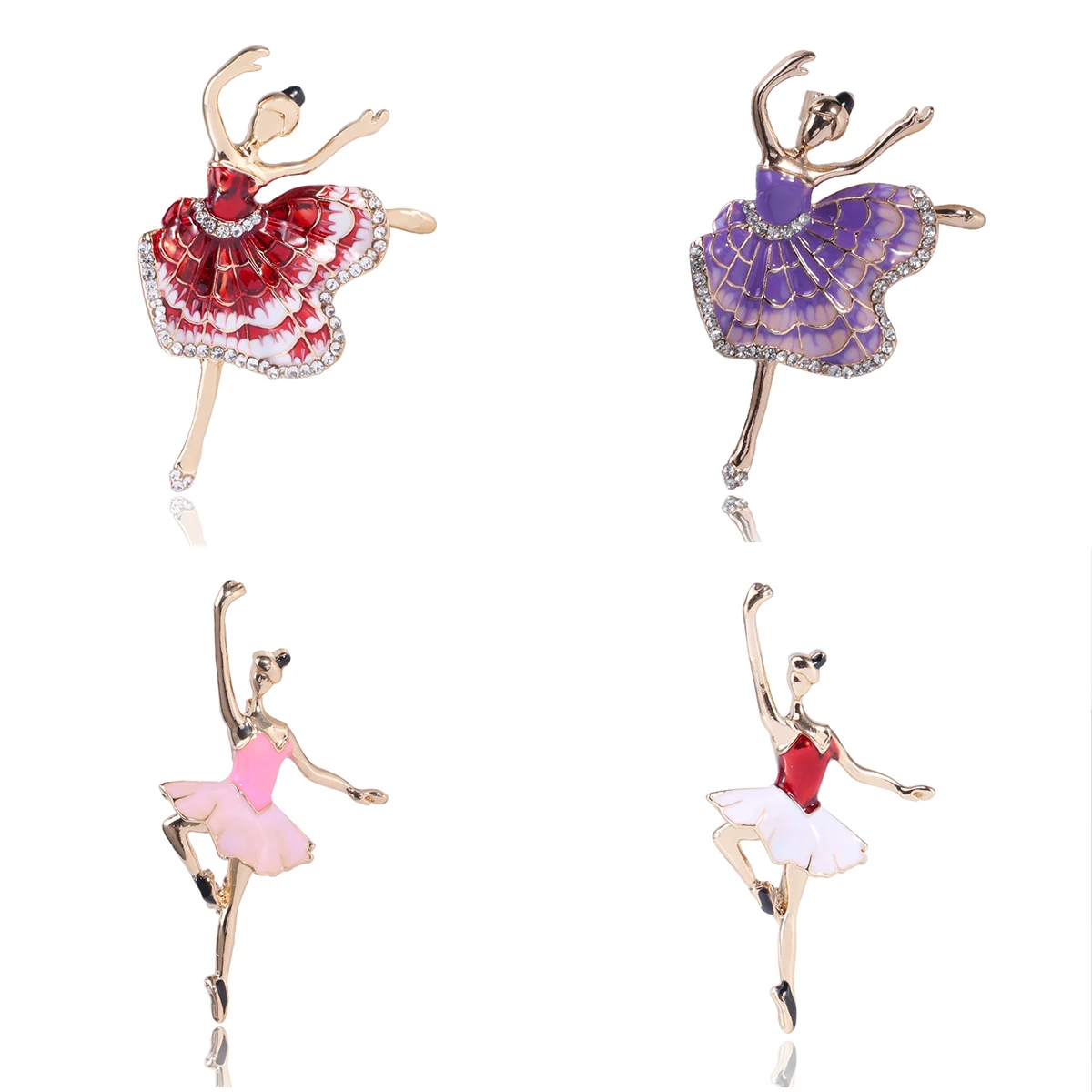 Exquisite ballerina brooch Enamel Gymnastics Girl Ballet Dance Brooches ...