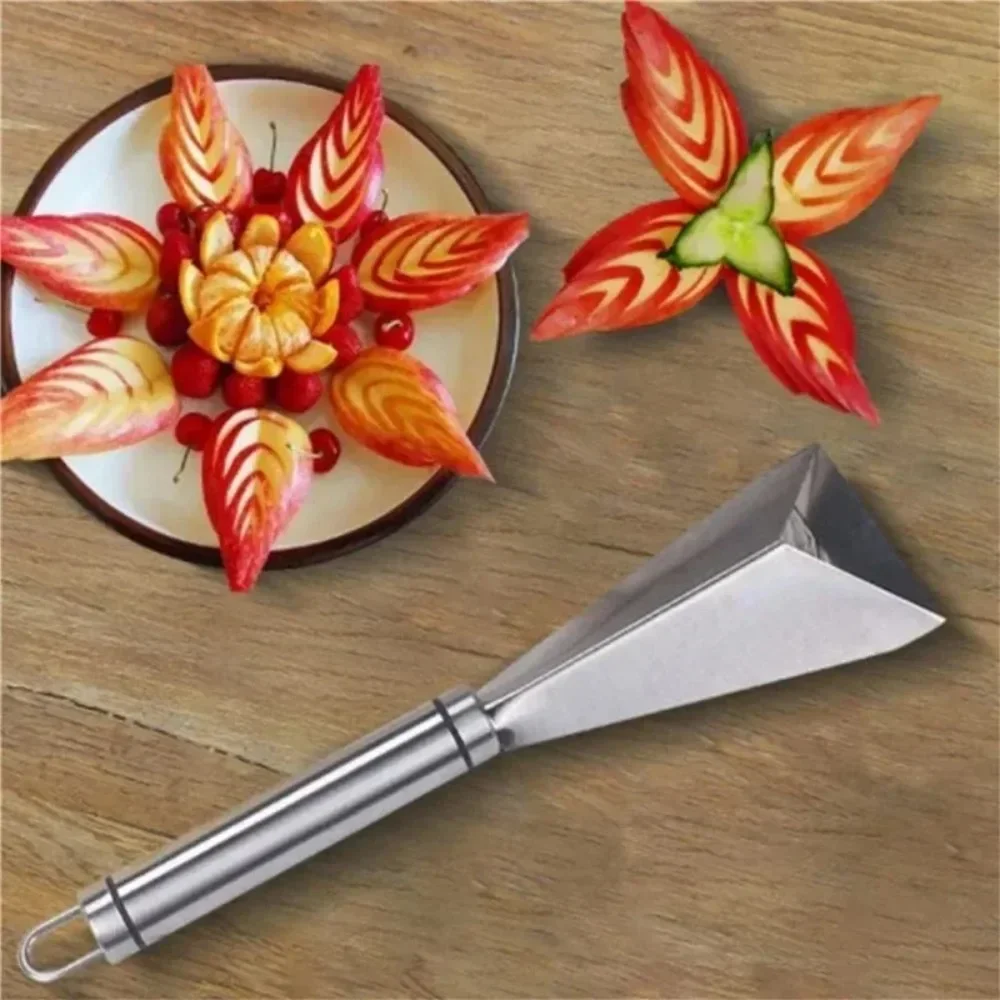 Stainless-Steel-Triangle-Fruit-Carving-Knife-Fruit-Platter-Artifact ...