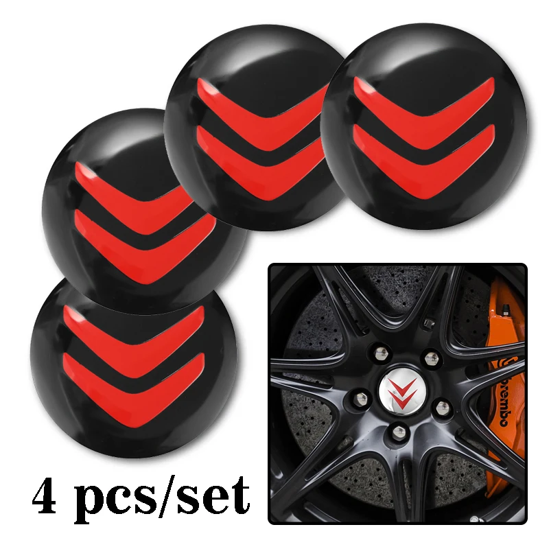 4Pcs Car Wheel Stickers 56mm Auto Center Hub Cap Decal For Citroen C1 ...