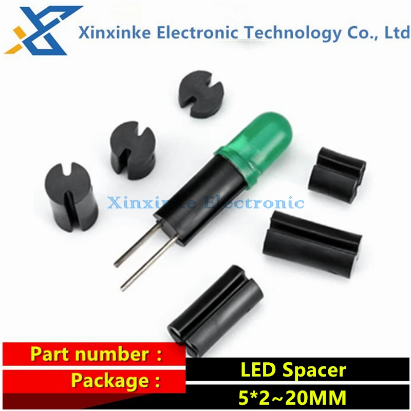 1000PCS-5MM-5-2-20MM-Black-LED-Spacer-Double-Pit-LED-Isolation-Column ...