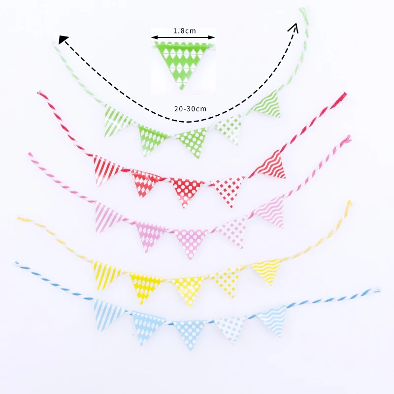 5Pcs-Mini-Triangle-Flag-Miniature-Scene-Doll-House-Festival-Party-Small ...