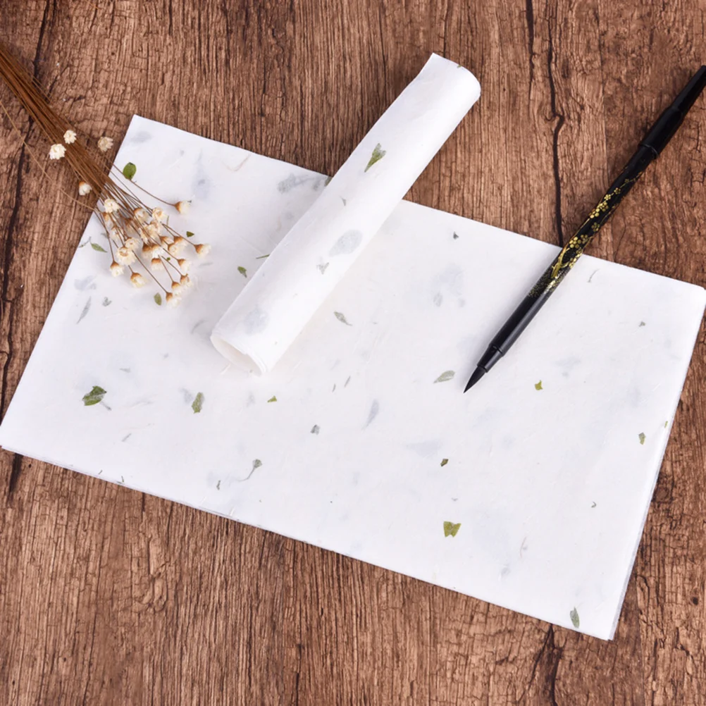 10pcs Ink Writing Natural Leaf Printed Sumi Xuan Rice Papers For ...