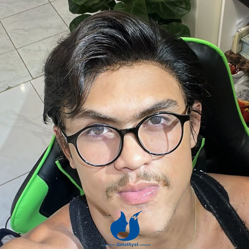 Ametista natural preto em linha reta 13x6 peruca dianteira do laço ...