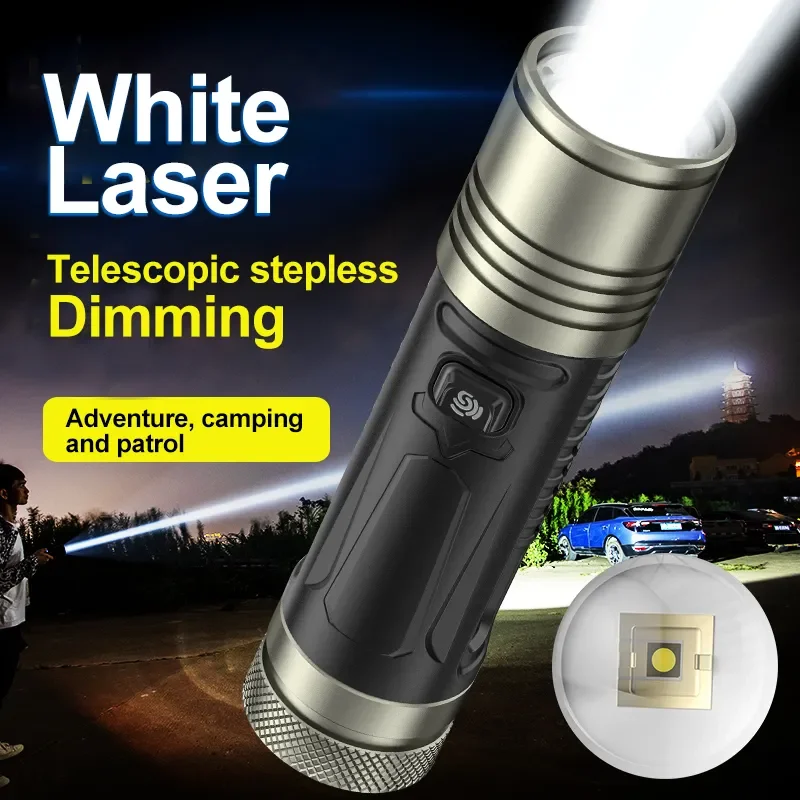 P360-White-Laser-Flashlight-Super-Bright-LED-Light-26650-Type-C ...