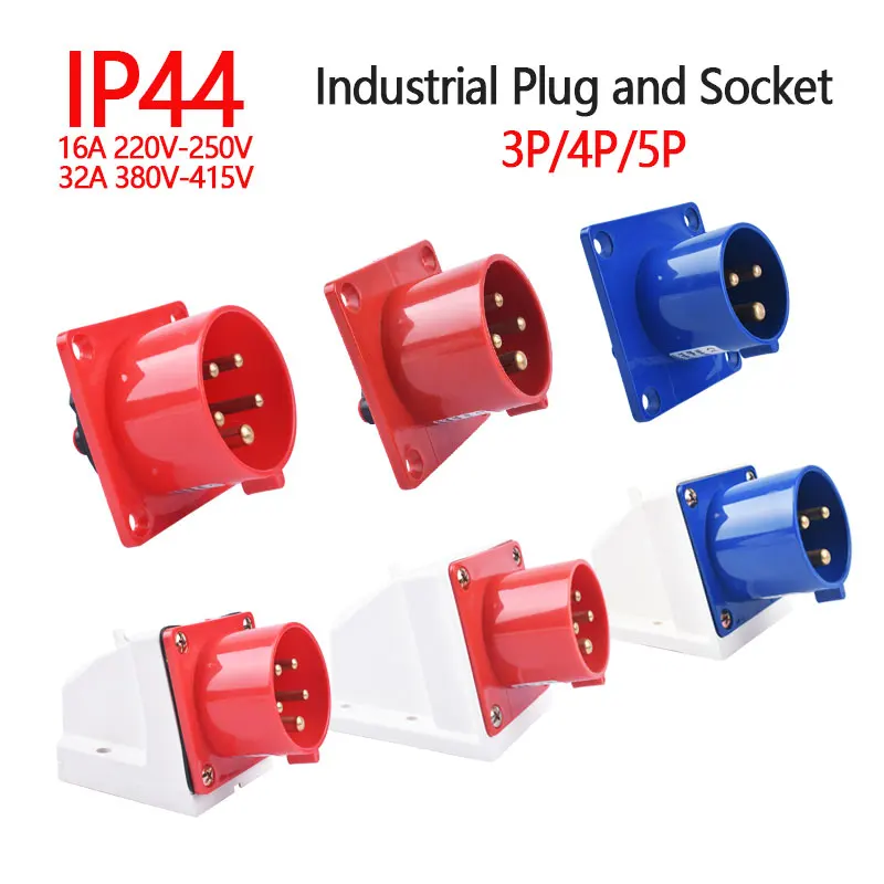 IP44-3-Pole-4-Pole-5-Pin-Waterproof-Dustproof-Industrial-Plug-Male ...