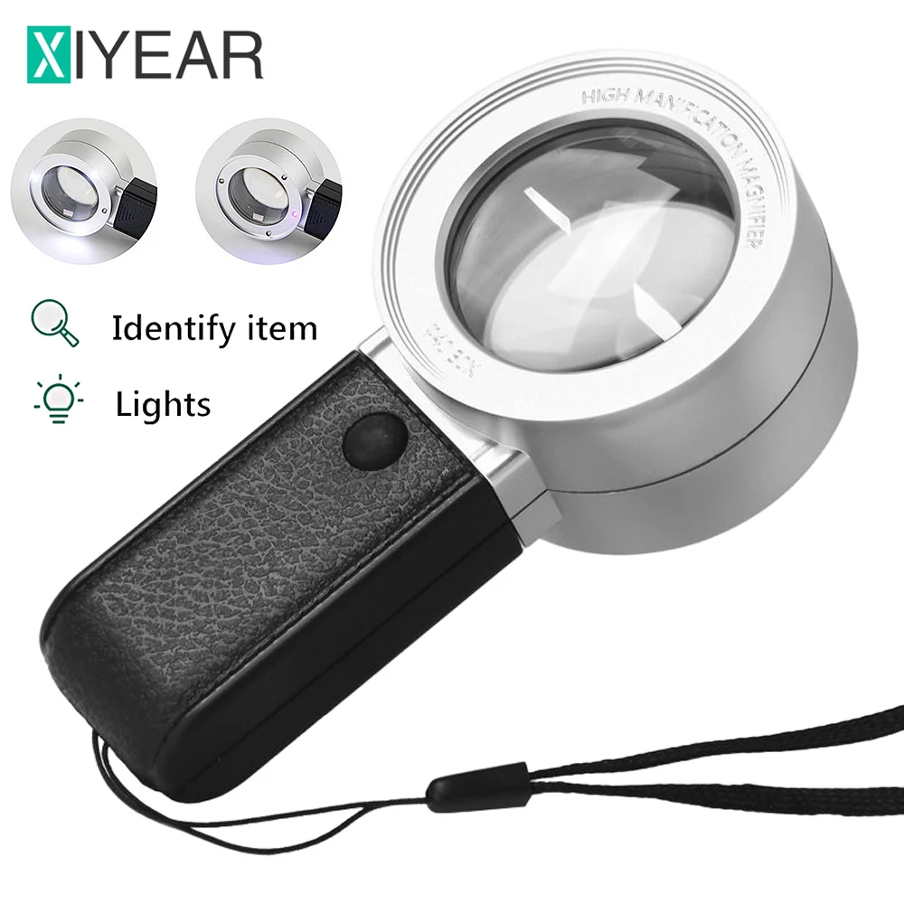 30X-Professional-Magnifying-Glass-With-LED-Light-Double-Llayer-Optical ...