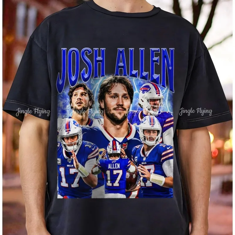 Josh Allen Vintage T-Shirt Retro Buffalo Football Tee 90s Throwback ...