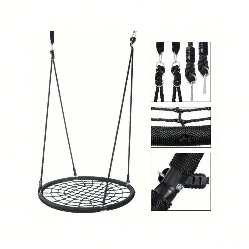 Spider Web Tree Swing Net with Sturdy Padded Steel Frame Adjustable ...