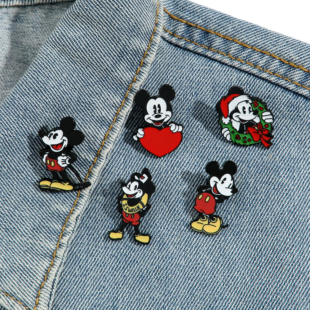 5-Pcs-Cartoon-Character-Brooch-Creative-Love-Mickey-Mouse-Enamel-Pin ...