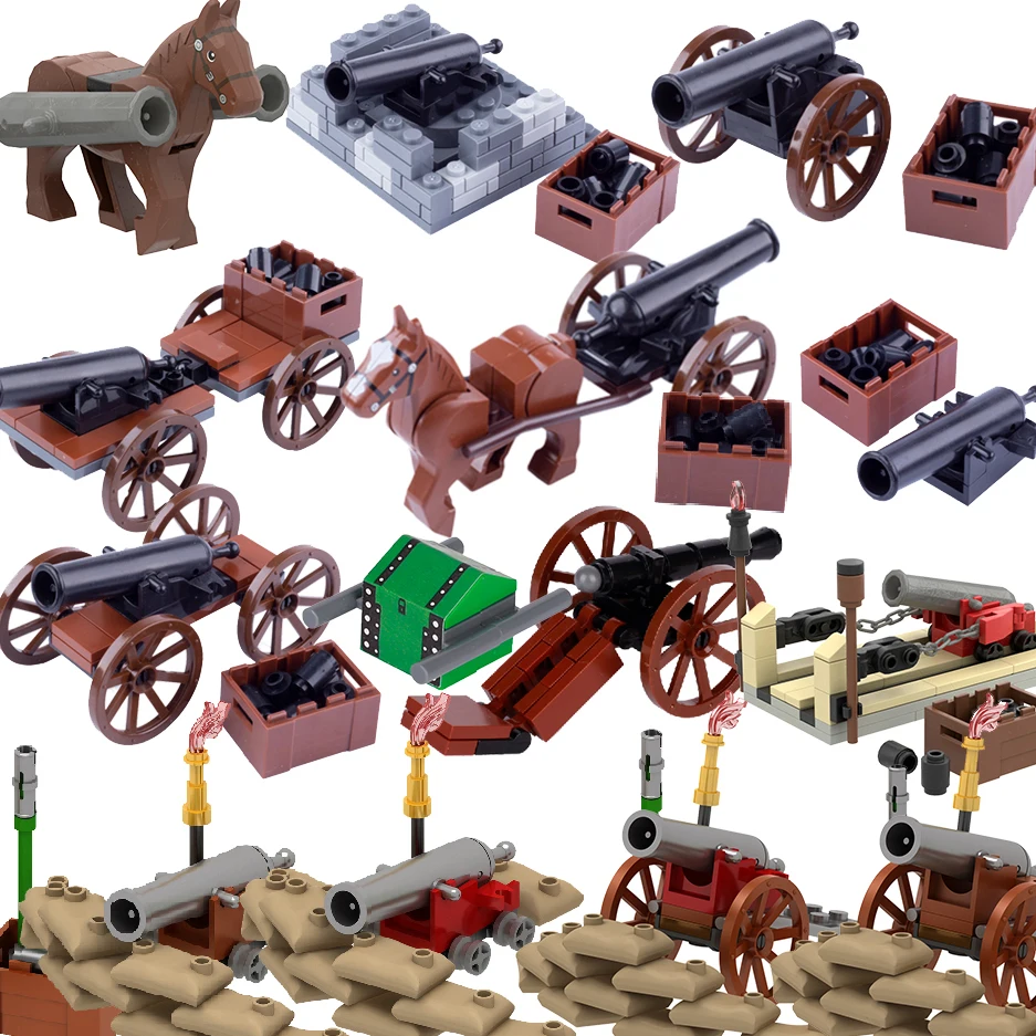 Medieval-Pirates-Cannon-Building-Blocks-WWI-Military-Army-UK-Soldiers ...