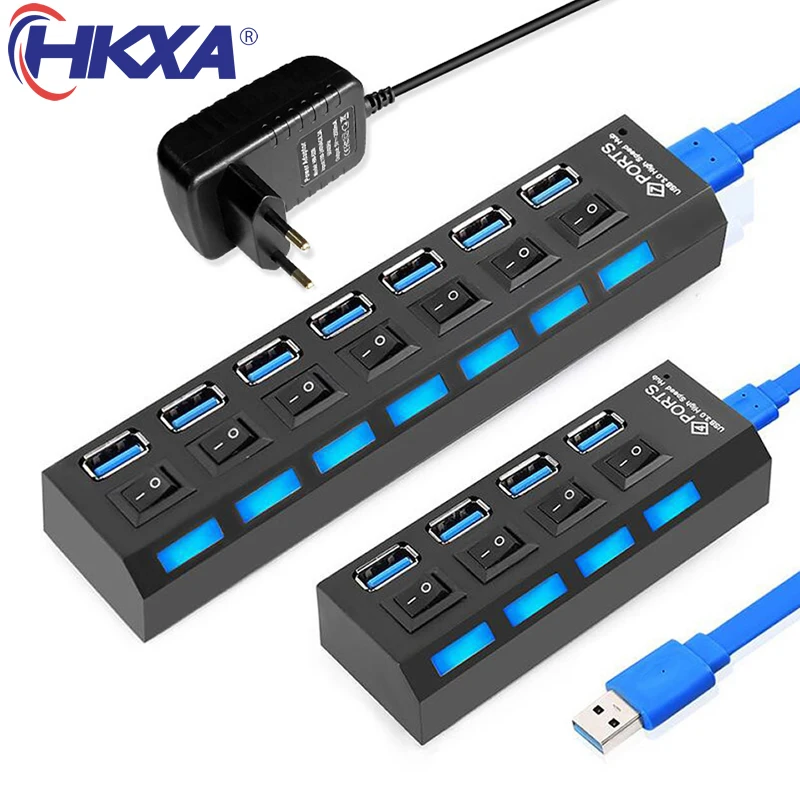 USB Hub 3.0 USB 3 0 Hub Multi USB Splitter 3 Hab Use Power Adapter ...
