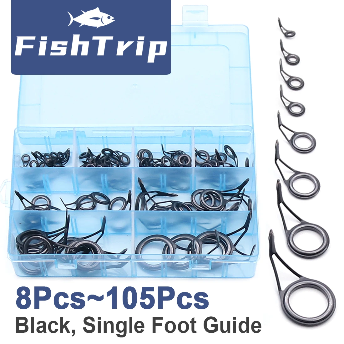 FishTrip-Single-Foot-Fishing-Rod-Guides-Repair-Kit-8-105Pcs-High ...