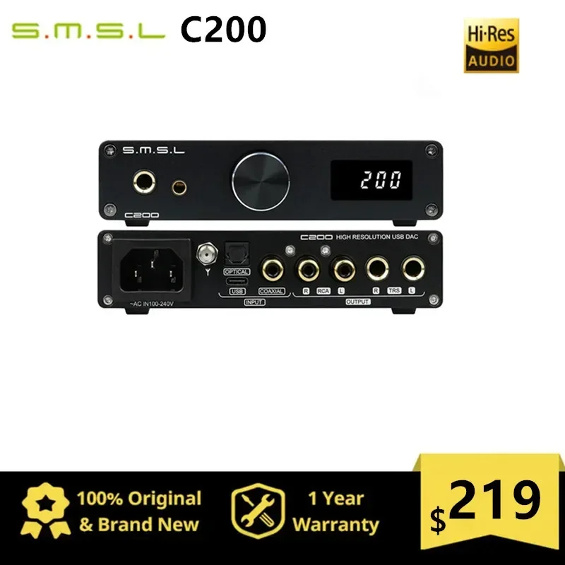 SMSL-C200-USB-DAC-ES9038Q2M-Headphone-Amp-OPA1612A-4-TRS-Balanced-4-4mm ...
