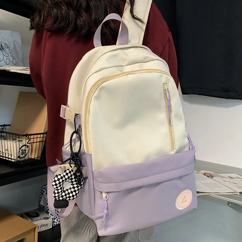 Lady-Cute-Laptop-College-Backpack-Cool-Women-Travel-Nylon-Student ...