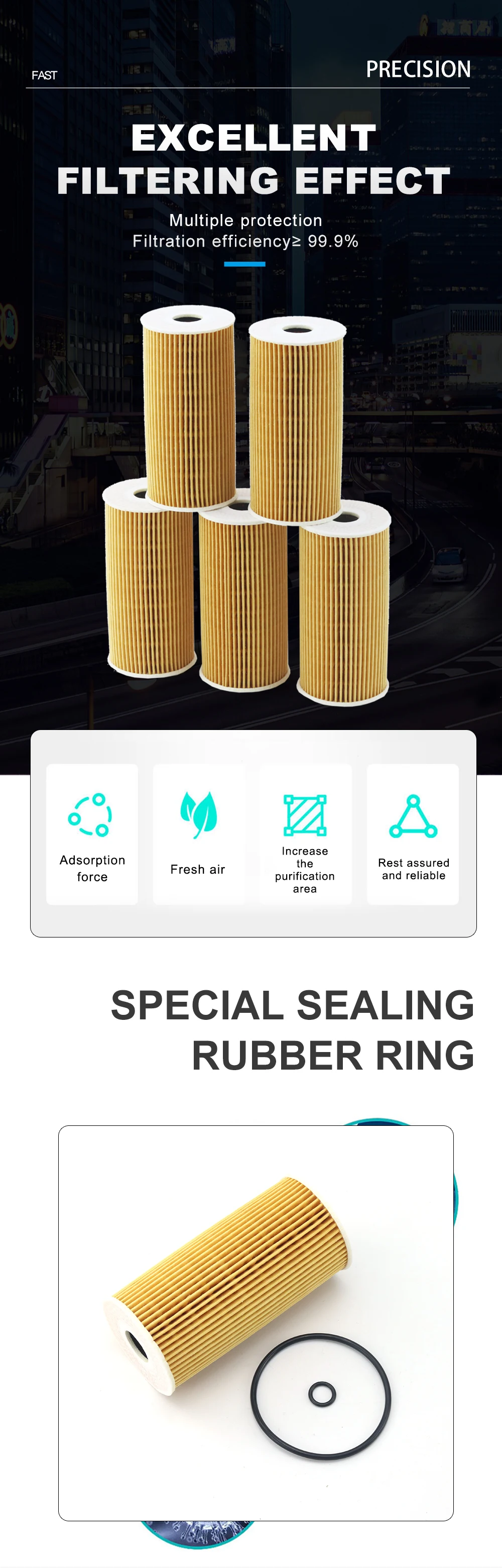 10 pièces - Filtre à huile pour KIA New Sorento 2.0T Hyundai ...