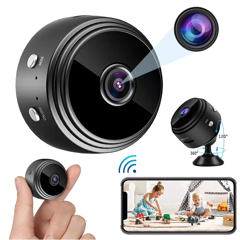 Ímã a9 mini câmera de segurança sem fio wifi 720p hd mini câmeras de ...
