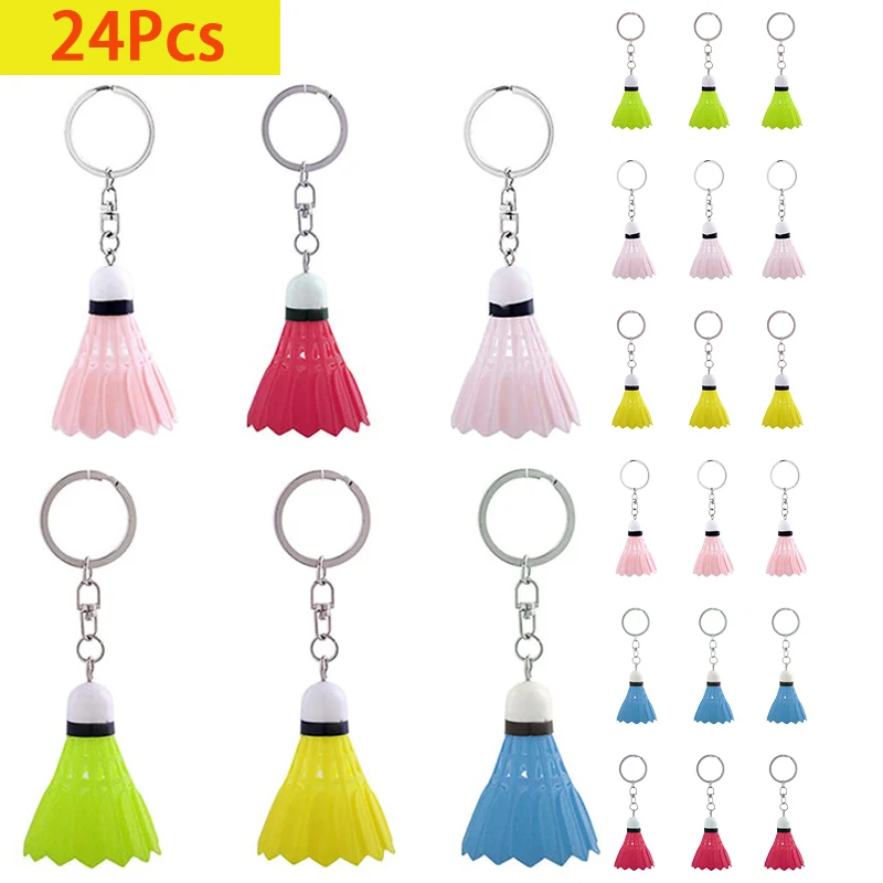 24Pcs-6-Colors-Cute-Badminton-Keychain-Keyring-Car-Holder-Bag-Pendant ...