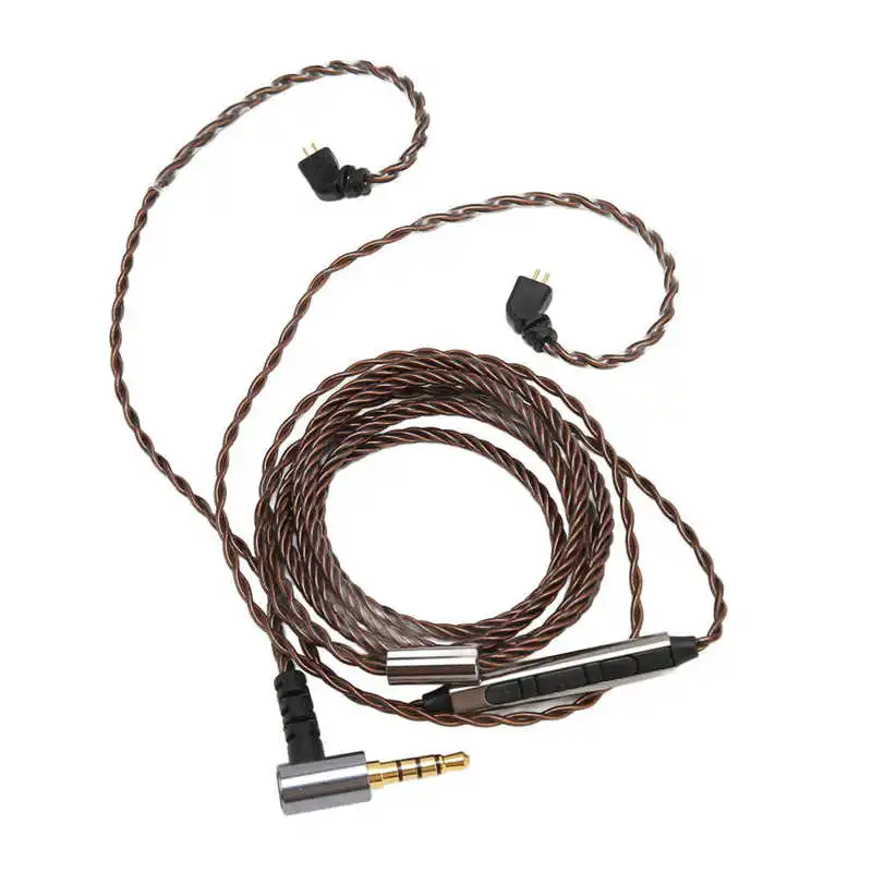 Earphone-Upgrade-Cable-2-Pin-0-78mm-3-5mm-Right-Angle-Plug-with-Mic-for ...